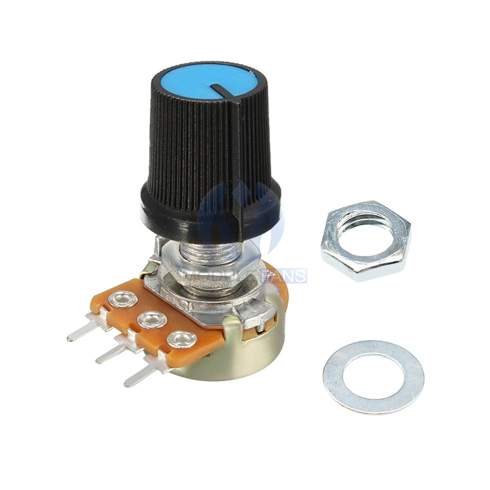 5x Potentiometers Pots Resistor Linear 6-Pin Taper Rotary With Knob Cap ...